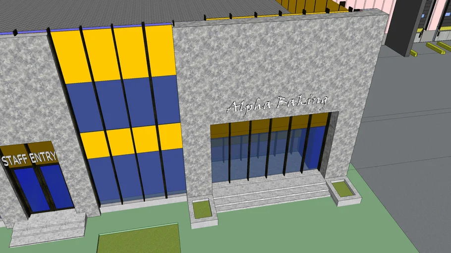 facade 2 floor admin block | 3D Warehouse