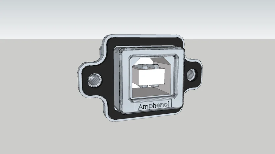 USB type B panel mount plug MUSBD11130 | 3D Warehouse