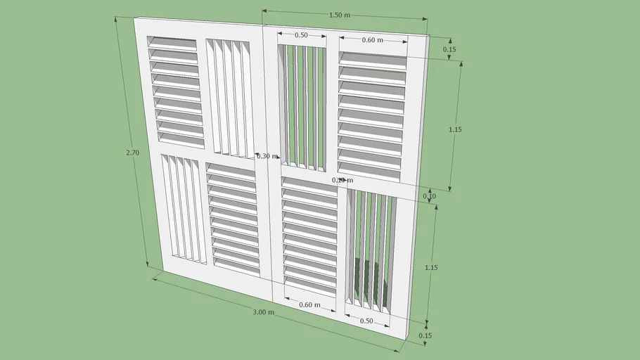 Metal gate with louvers | 3D Warehouse