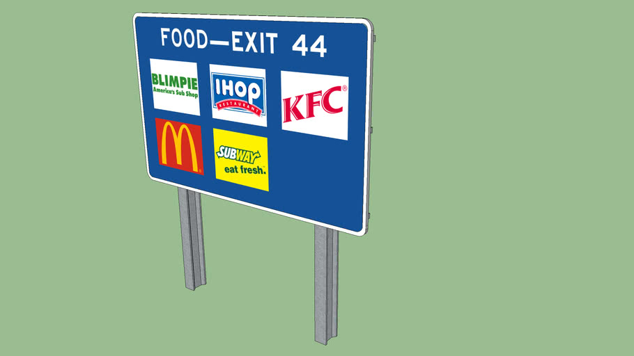 Specific service sign for Food, Gas, Lodging, etc. | 3D Warehouse