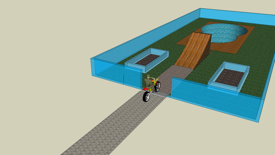 guy going off a jump into pool | 3D Warehouse