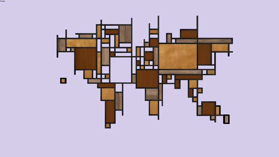 mondrian worldmap wall decor 세계지도 벽조형 | 3D Warehouse