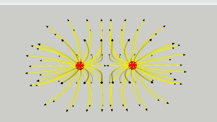 Electric Field Diagram for Two Equal Positive Charges | 3D Warehouse