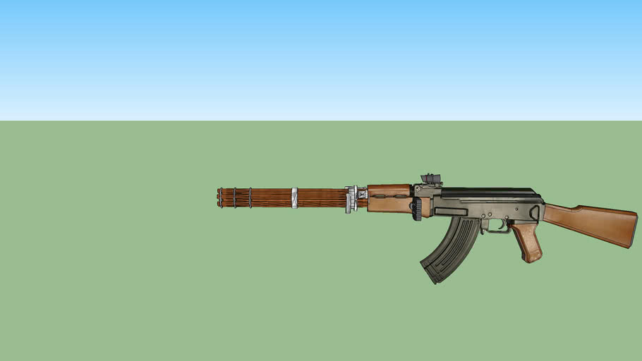AK-97 con mirino ACOG e cardio rivelatore | 3D Warehouse