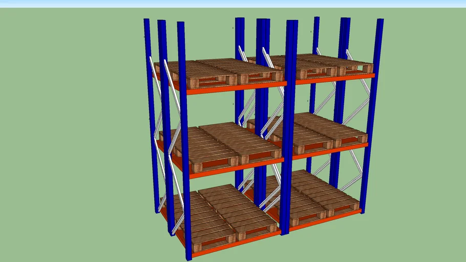 RACK SELECTIVO DOBLE FONDO | 3D Warehouse