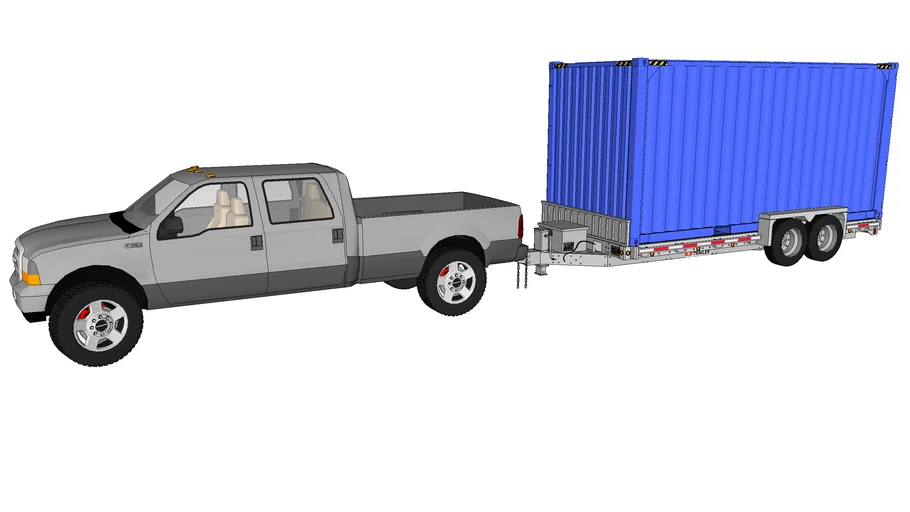 20 foot container trailer low | 3D Warehouse