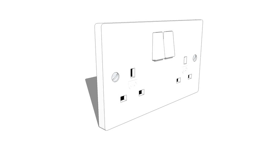 Sockets 2 gang - Electrical Double Socket Outlet - Inside Switched | 3D ...