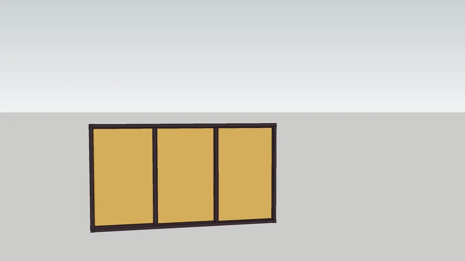 SLIDING WINDOW X3 + DOOR GOLD GLASS ALUMINIUM FRAME | 3D Warehouse