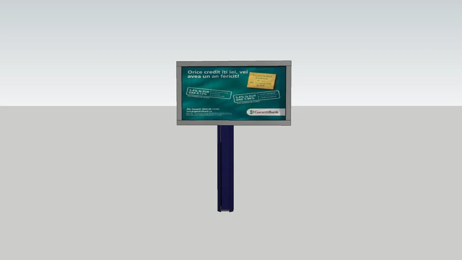 panou publicitar Garanti Bank | 3D Warehouse
