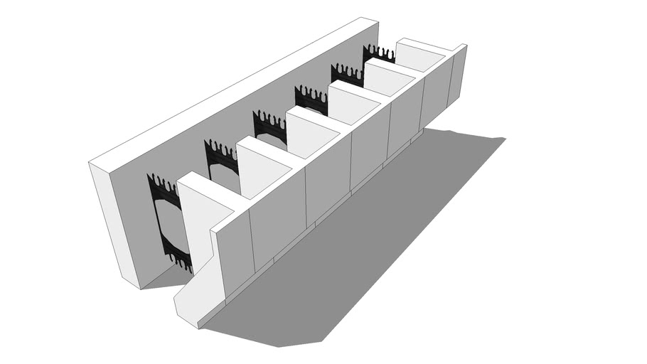 Amvic R30 ICF - 6in Brick Ledge | 3D Warehouse