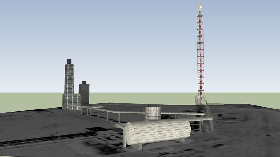 Flare Towers - Brisbane Refinery | 3D Warehouse