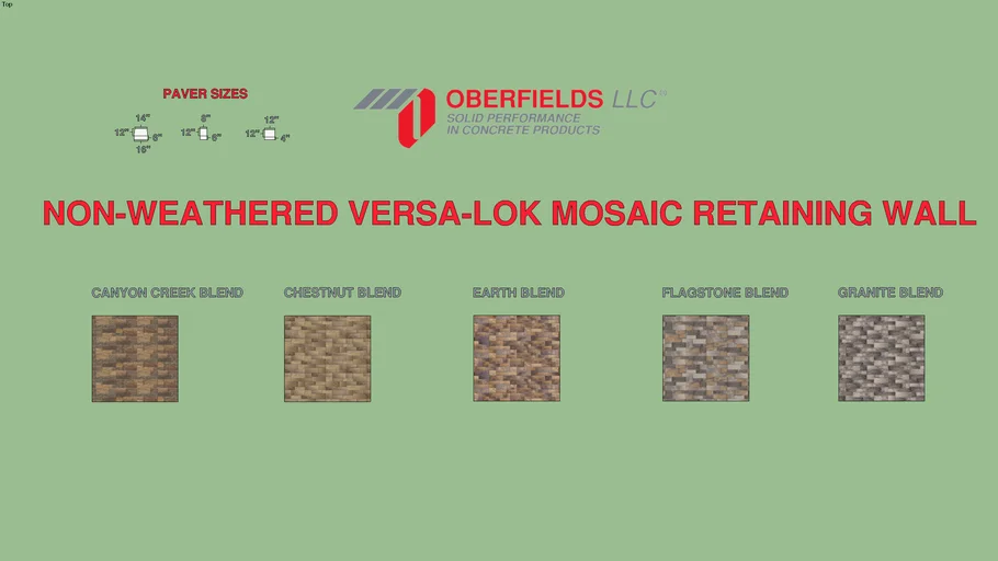 Oberfields Non-Weathered Versa-Lok Mosaic Retaining Wall Stone | 3D ...
