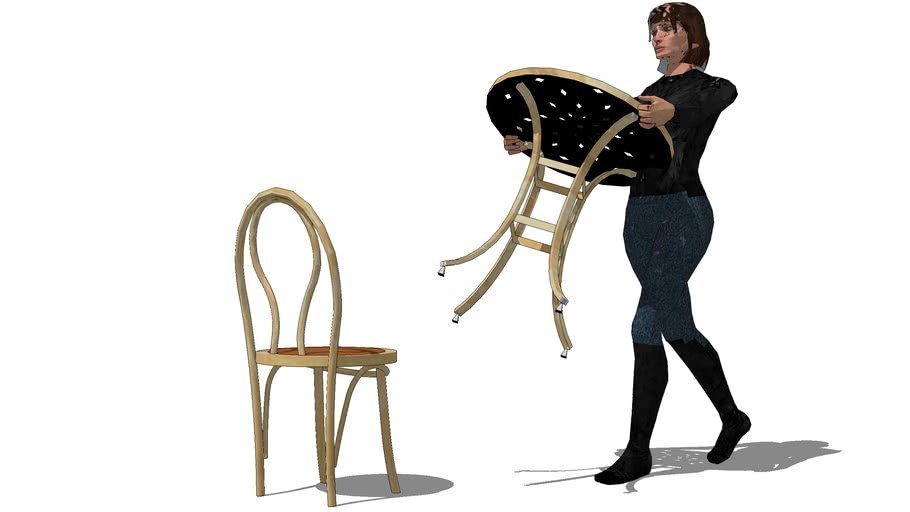 Woman carrying a table | 3D Warehouse