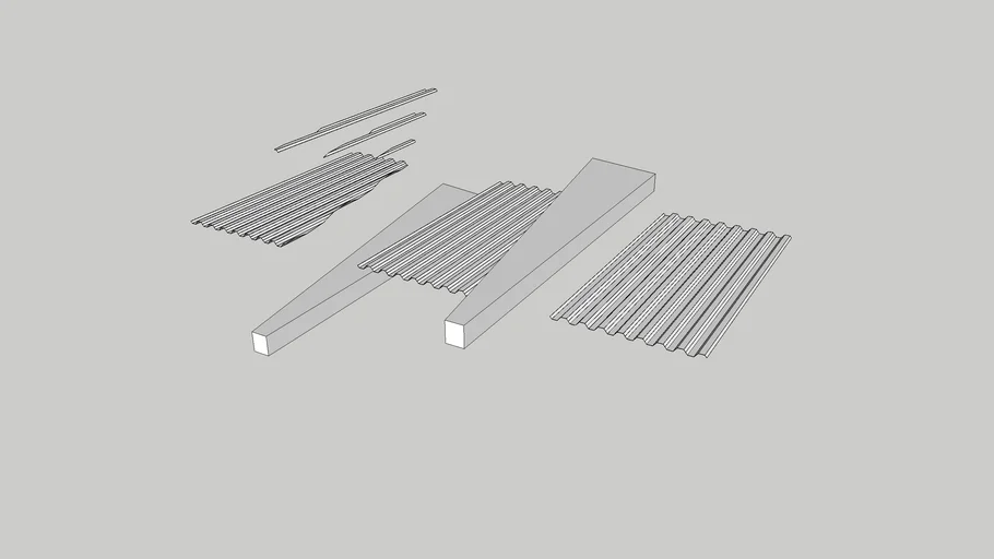 Simple Metal Roof Sheet - Solid allowing Boolean Tools | 3D Warehouse