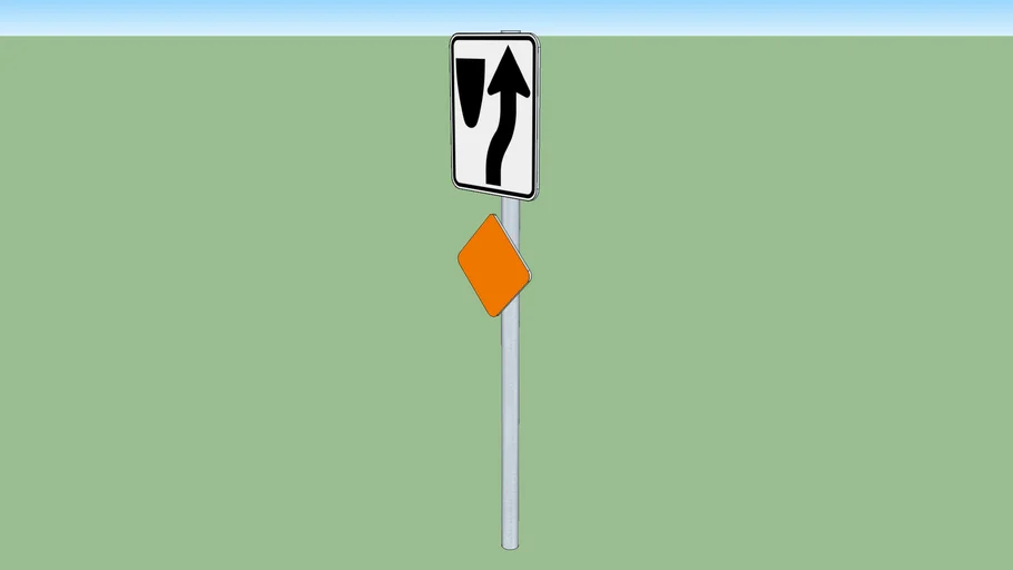 Keep right sign | 3D Warehouse