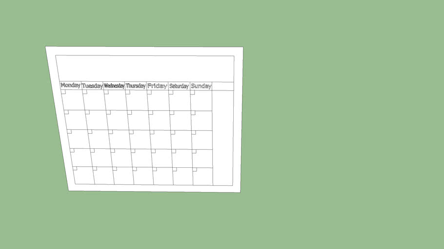 Blank Calendar | 3D Warehouse