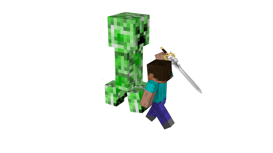 steve vs. creeper | 3D Warehouse