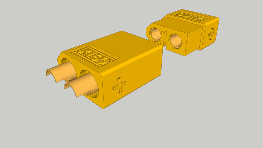 XT60 DC connector male and female | 3D Warehouse