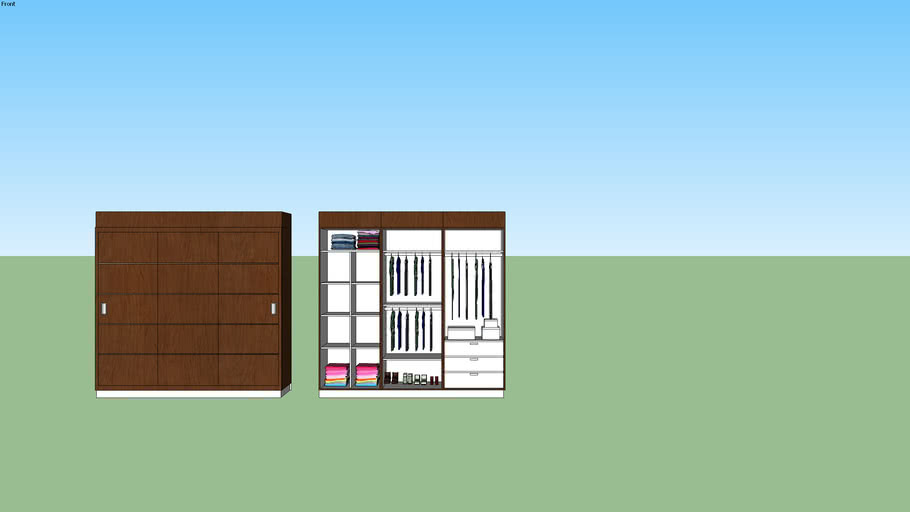 3 track Sliding wardrobe | 3D Warehouse