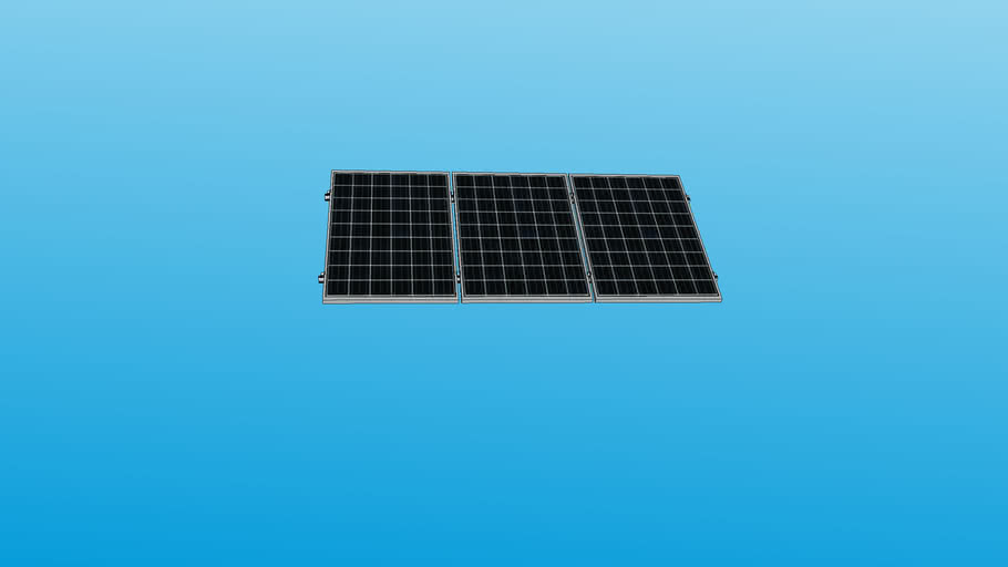 solar panels with structure 3 panels | 3D Warehouse