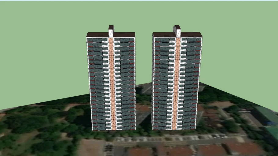 Korea apartment building 2 buildings 155 sqm 23 storey apartment | 3D ...