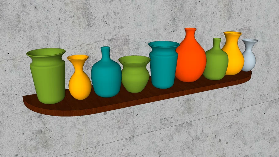 POT ARRANGMENT ON SHELF | 3D Warehouse
