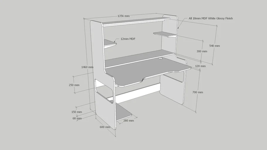 Workstation Desk- Fredde Desk Ikea | 3D Warehouse