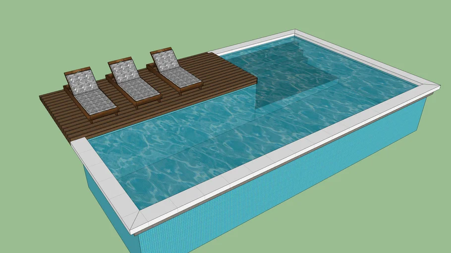 Piscina com deck | 3D Warehouse