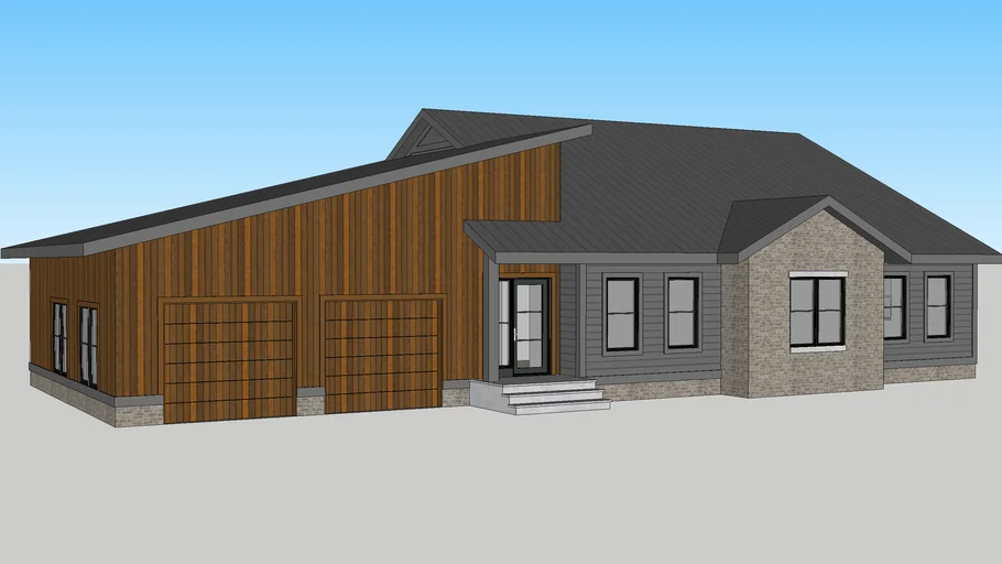 Contemporary Cape Cod / Ranch house (suburban) | 3D Warehouse