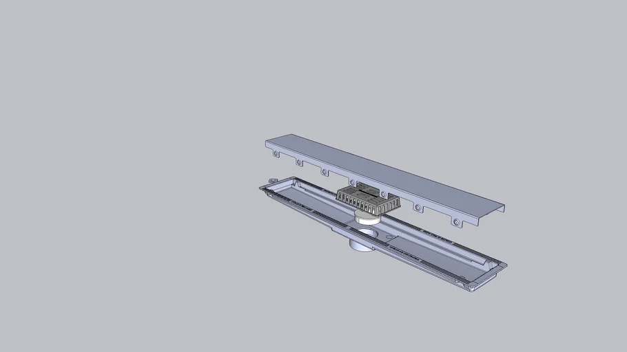 Ralo Linear Elleve - Versatile 50cm Inox Saída Central Seco | 3D Warehouse