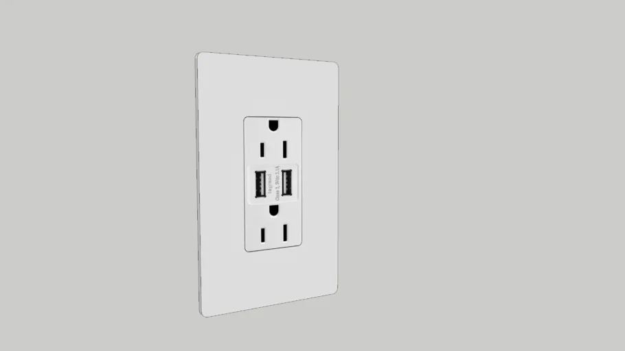 Outlet & USB-Duplex w/Radiant Screwless Wall Plate-White by LeGrand ...