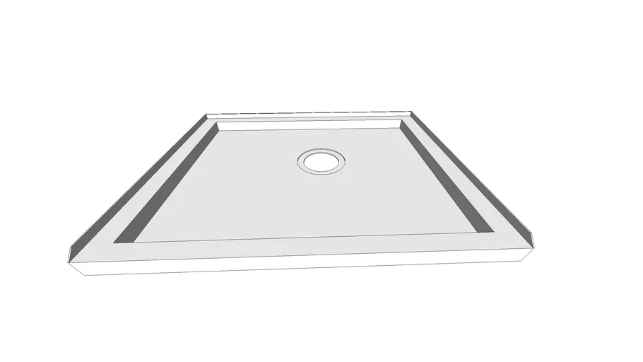 SlimLine 42 in. W x 36 in. D Center Drain Single Threshold Shower Base ...