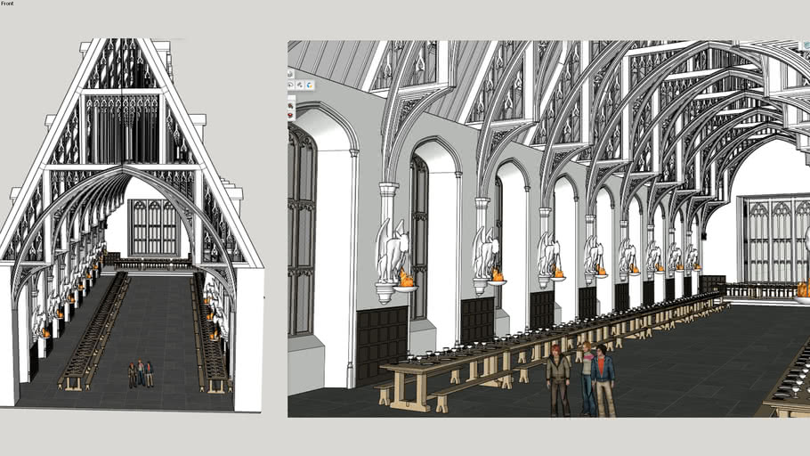 Harry Potter Great Hall Hogwarts (Poudlard) Part 1 general view (JPEG ...