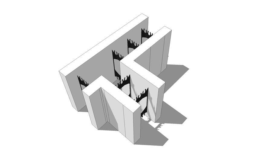 Amvic R22 ICF - 6in T-Block Short NEW | 3D Warehouse