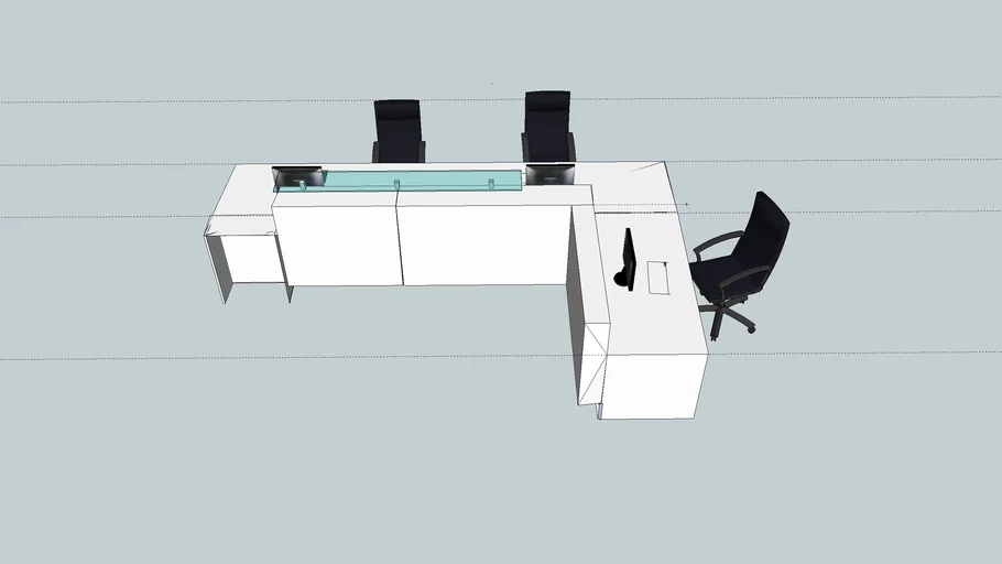 L Shaped Reception desk | 3D Warehouse