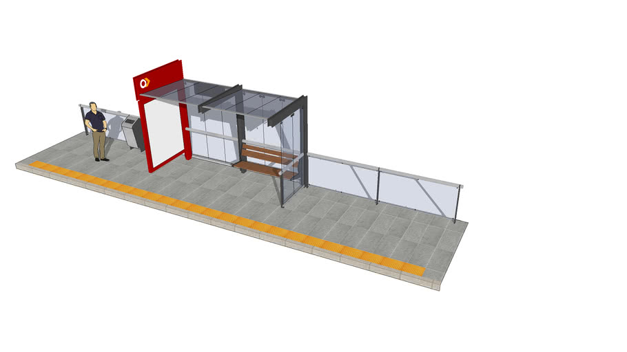 Bus Stop small / x2 module / semi-open | 3D Warehouse