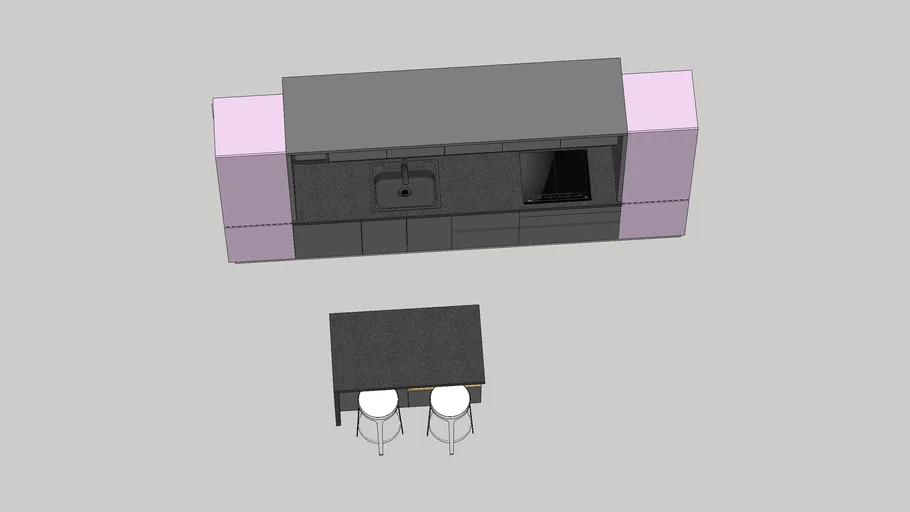 straight kitchen | 3D Warehouse