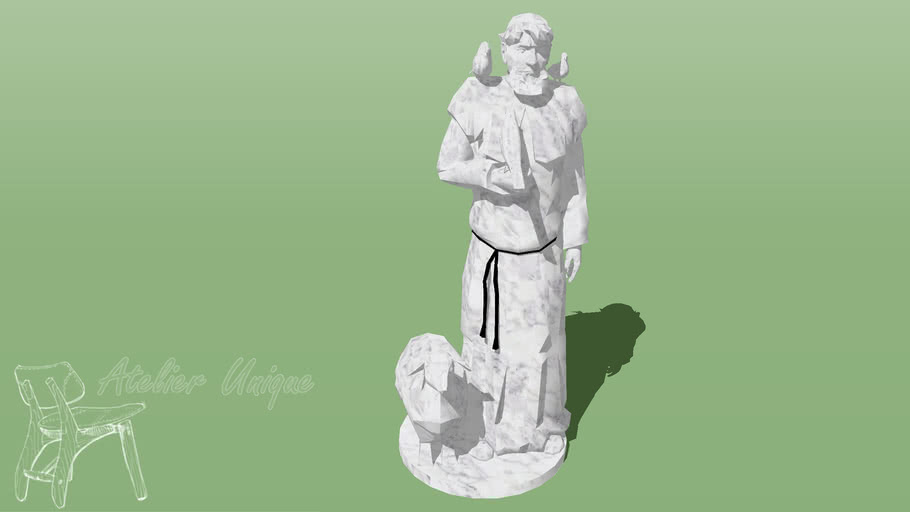 Marble statuette of Saint Francis of Assisi | 3D Warehouse