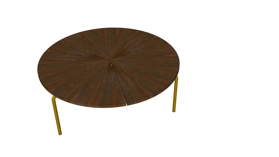 CB-361 Circular Coffee Table Walnut | 3D Warehouse