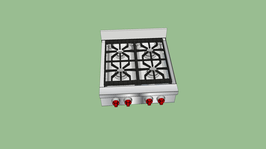 Gas 4 Burner Stove 60x63x28cm | 3D Warehouse