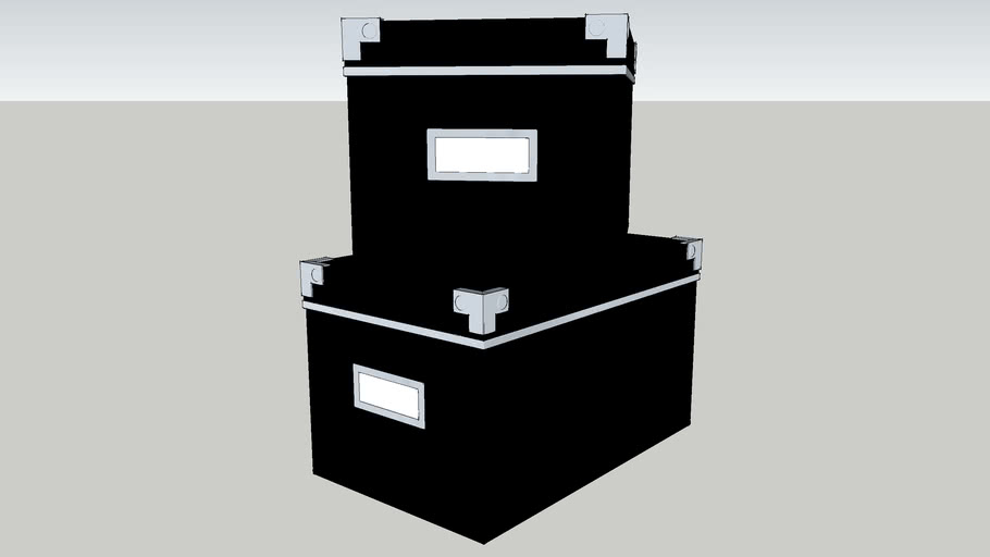 IKEA KASSETT 16x26 Box with lid black | 3D Warehouse