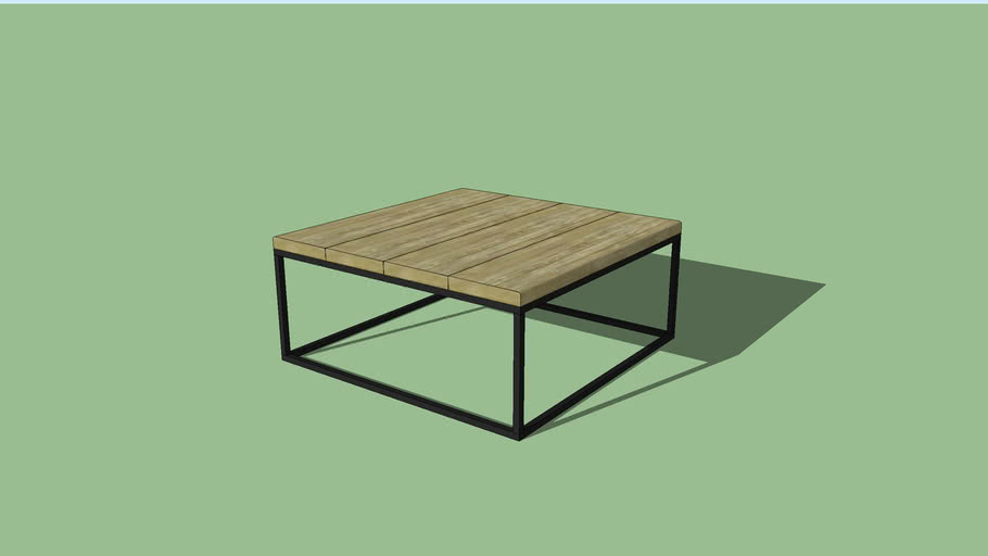 Table basse bois et tubes | 3D Warehouse