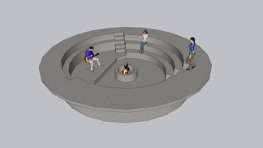 Circular Firepit Amphitheatre | 3D Warehouse