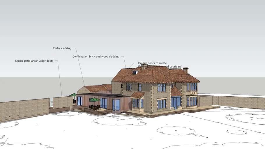 Wood and Brick Cladding Version | 3D Warehouse
