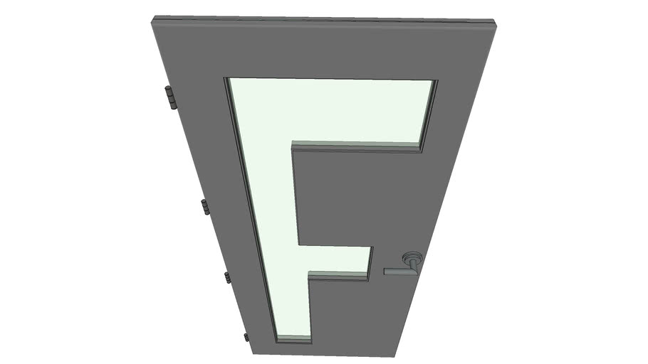 Letter 'F', 3D door, very detail with glass, lock and hinger. | 3D ...