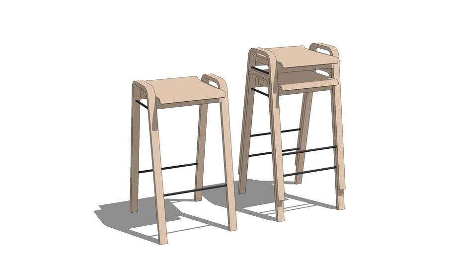 Wooden Stack Stool Chair v.2 | 3D Warehouse