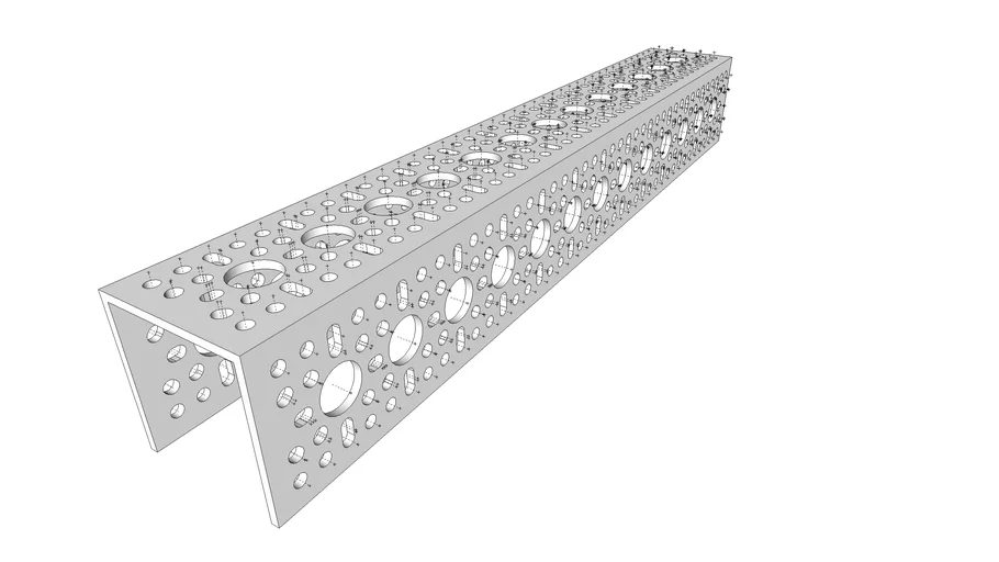 U-Channel 336mm (13 Hole) | 3D Warehouse