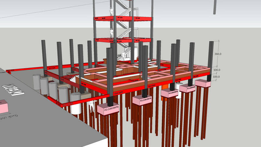Modeling Struktur Kost 3 Lantai | 3D Warehouse