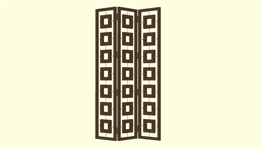 Jonathan Adler Walnut Desmond Screen | 3D Warehouse