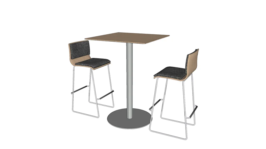 Bar Ht Table w Molded Chairs | 3D Warehouse
